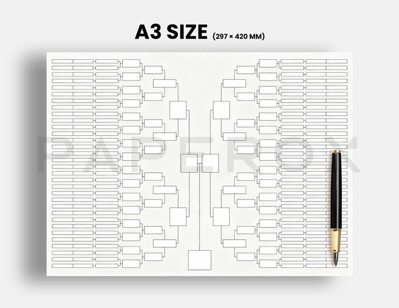 8 Generation Family Tree Template • Printable Ancestry Chart ...