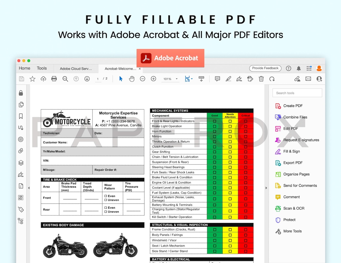 Visual Motorcycle Inspection Report - Multi-point Motorcycle Inspection ...