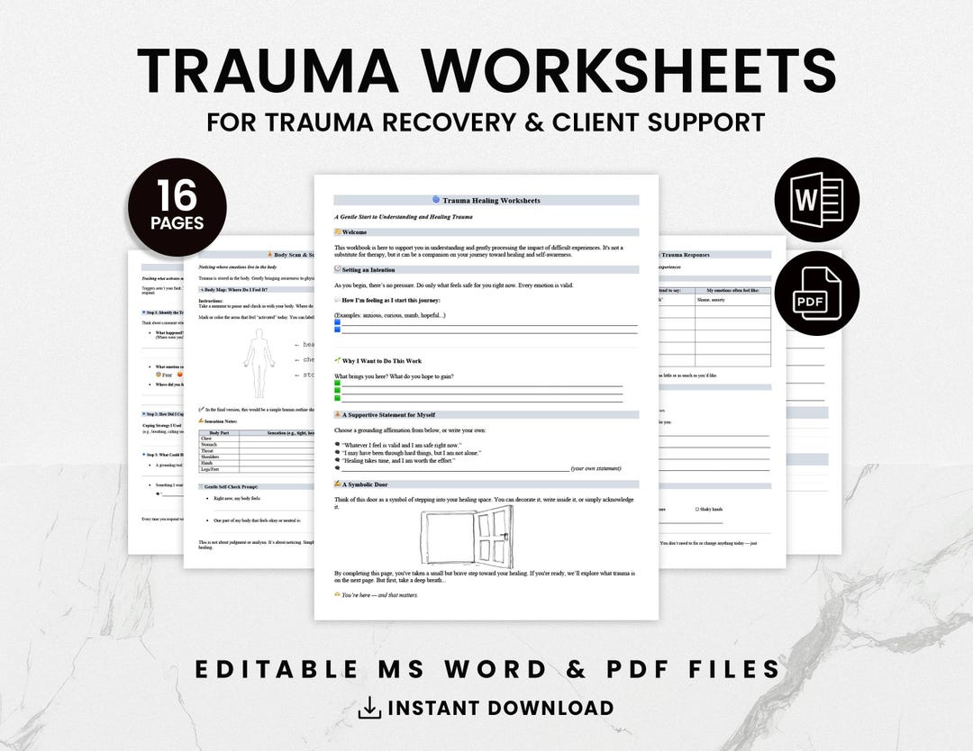 Trauma Worksheets for Therapists - Trauma Therapy Treatment Plan ...