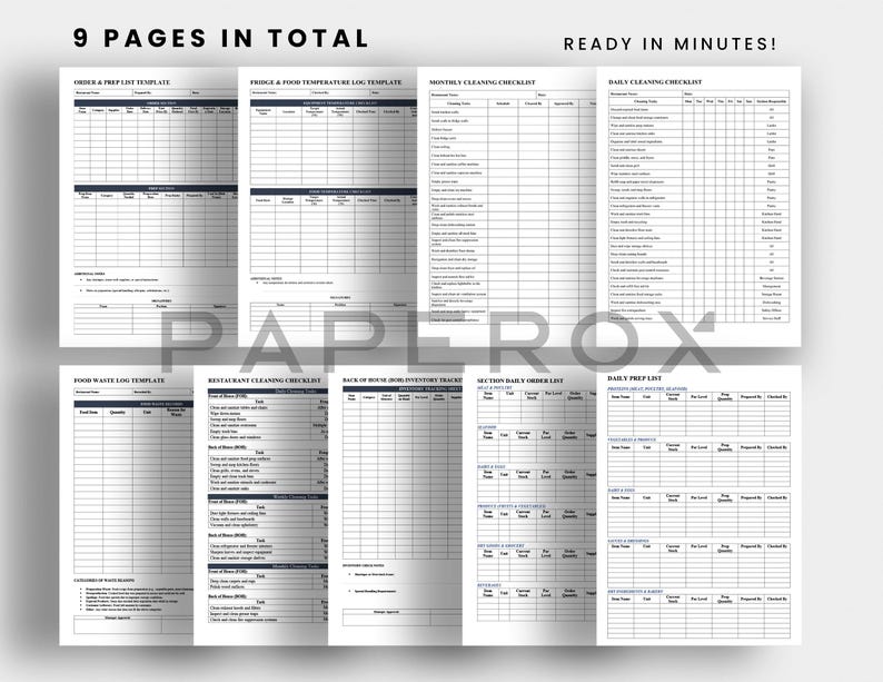 Restaurant Kitchen Management Templates, Food Order Sheet, Inventory ...