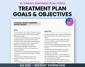 Treatment Plan Goals and Objectives, Therapy Goals and Objectives ...