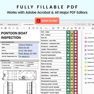 Pontoon Boat Detailing Checklist Form - Pre-inspection Form PDF ...