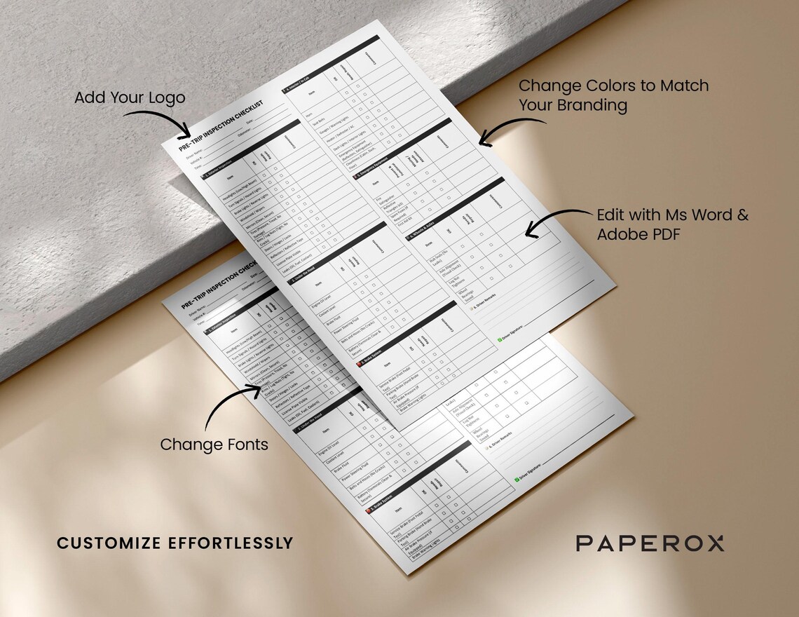 DOT Pre-trip Inspection Checklist PDF | Printable Driver Daily Vehicle ...