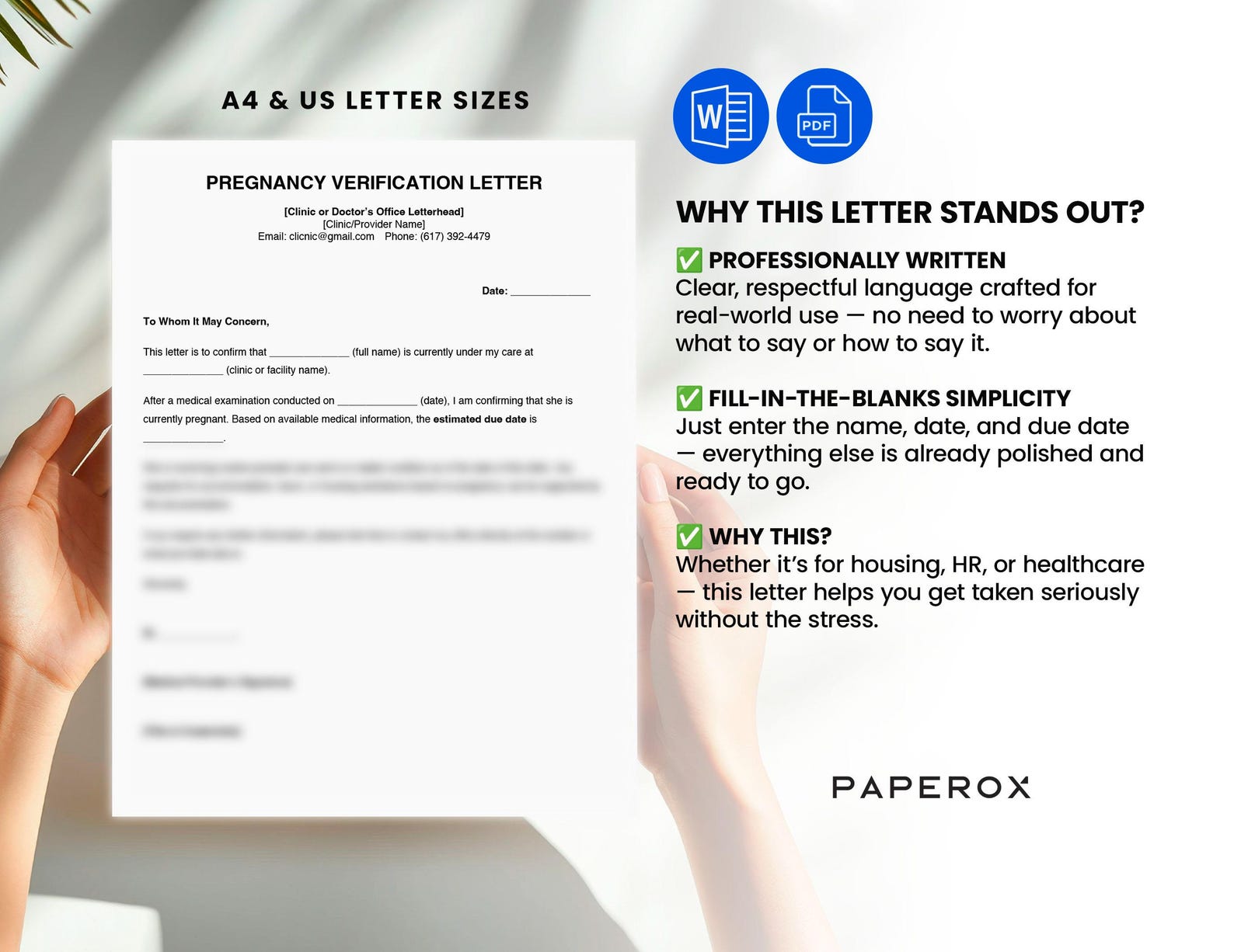 Pregnancy Verification Letter Template - Proof of Pregnancy - Pregnancy ...