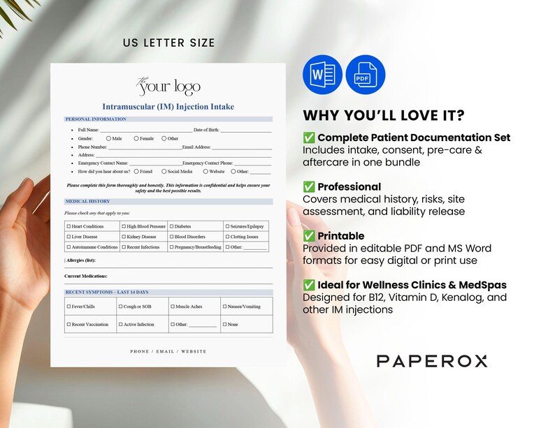 IM Injection Consent Form Pdf, IM Injection Client Forms, IM Therapy ...