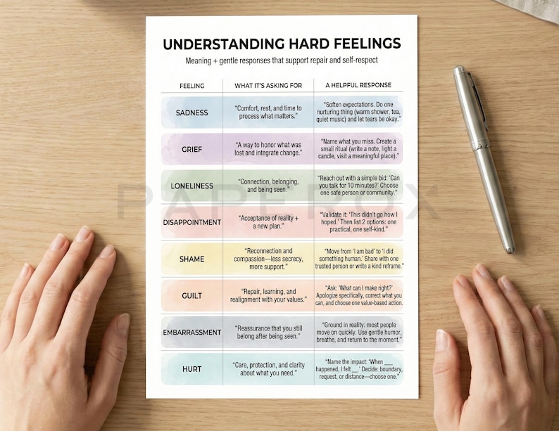 Understand Your Emotions Printable - What Do Your Emotions Mean ...