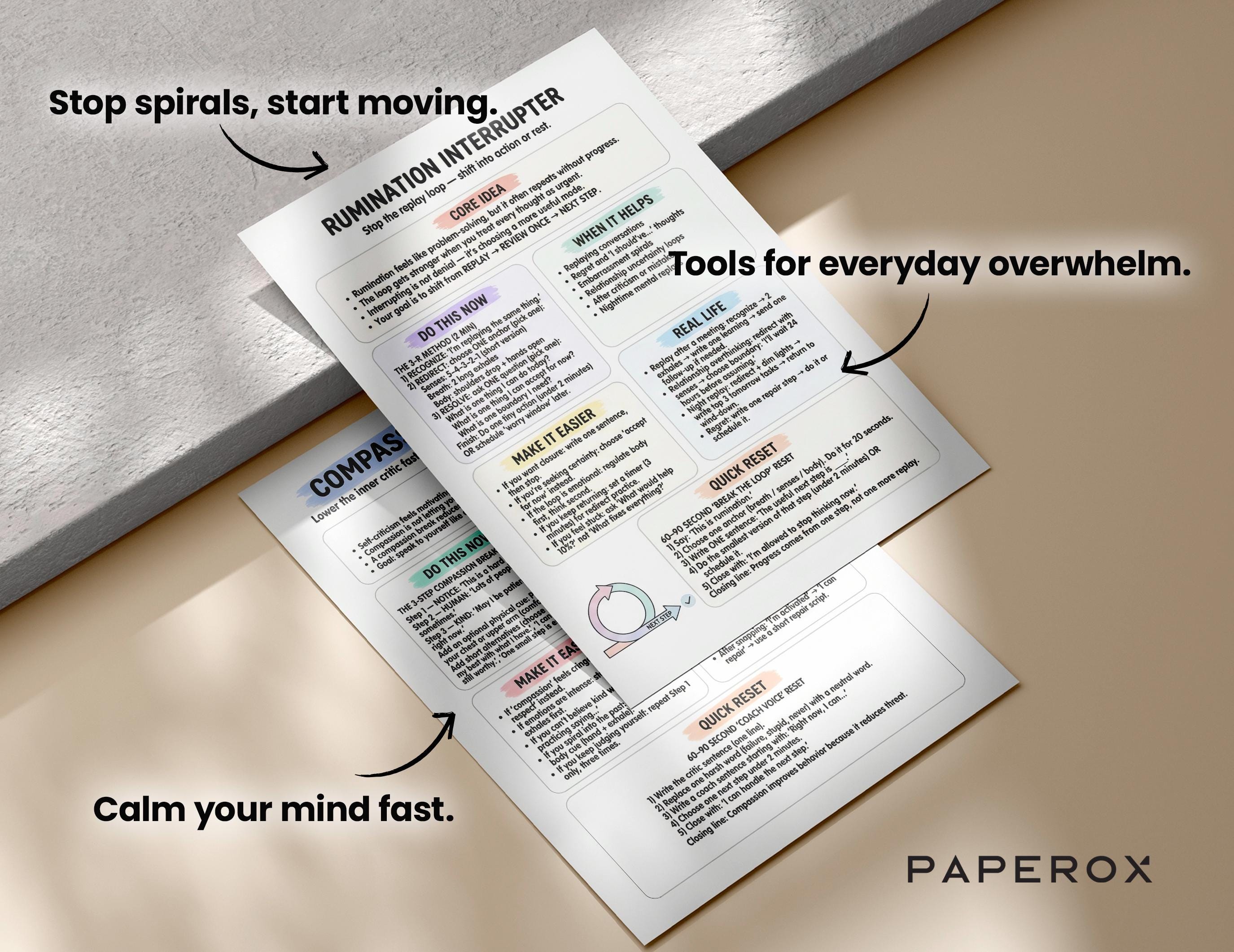 Coping Skills Worksheets & Cheat Sheets for Adults/kids, Printable ...