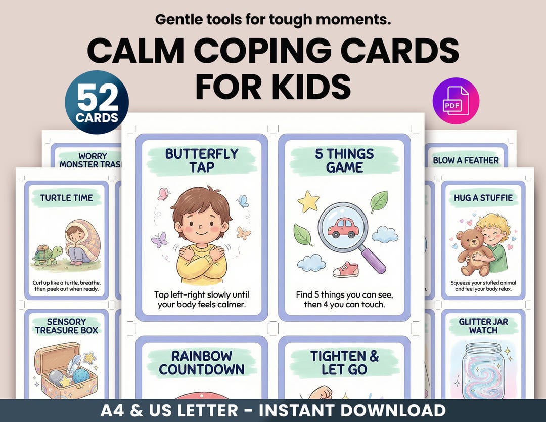 52 Calming Strategy Cards for Kids - Coping Skills & Self-regulation ...