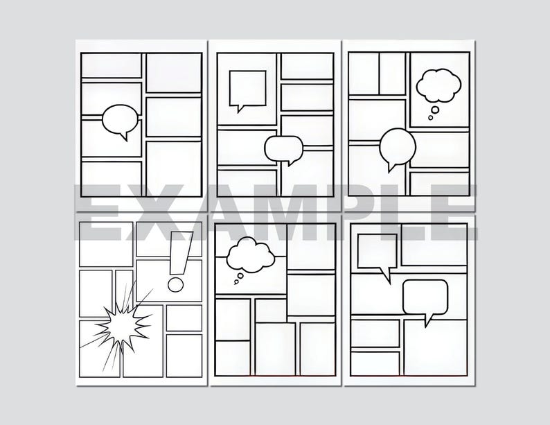 50 Blank Comic Book Templates Printable - Comic Strip Drawing Pages ...
