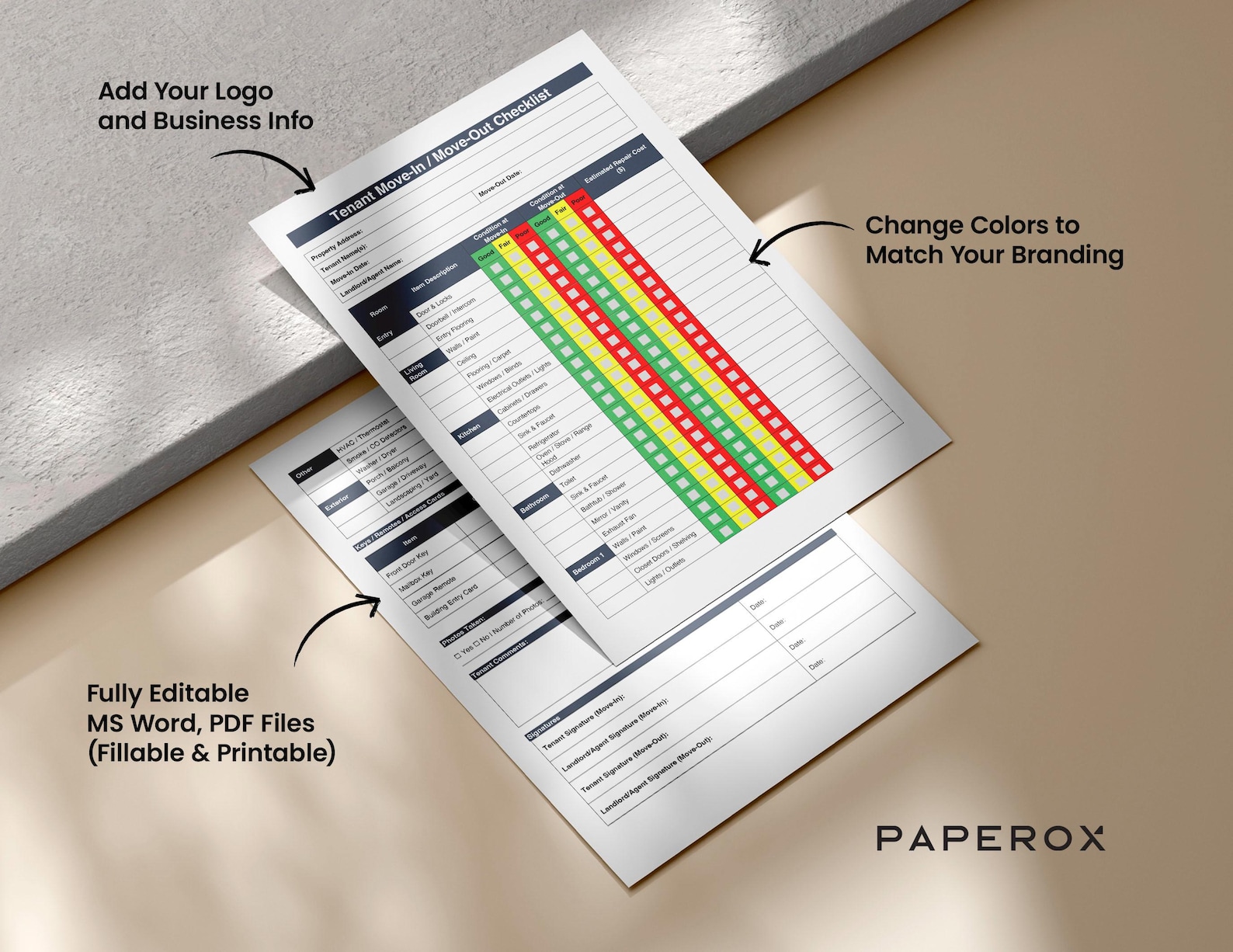 Tenant Move in Move Out Checklist Template • Editable Rental Inspection ...