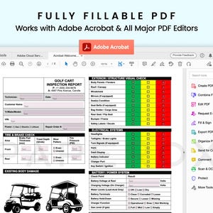 Visual Golf Cart Inspection Report PDF - Fillable Golf Cart Maintenance ...