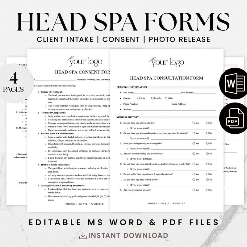 Spa Intake Form - Etsy