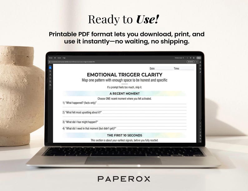 Emotional Triggers Worksheet Printable, Identify Triggers & Body Cues ...
