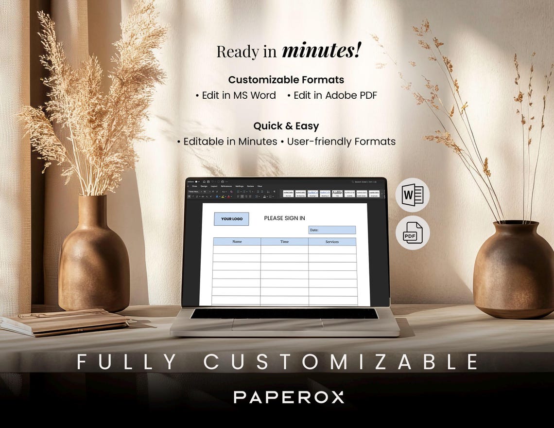 Fillable Sign in Sheet PDF, Client Sign in Sheet, Spa Client Check in ...