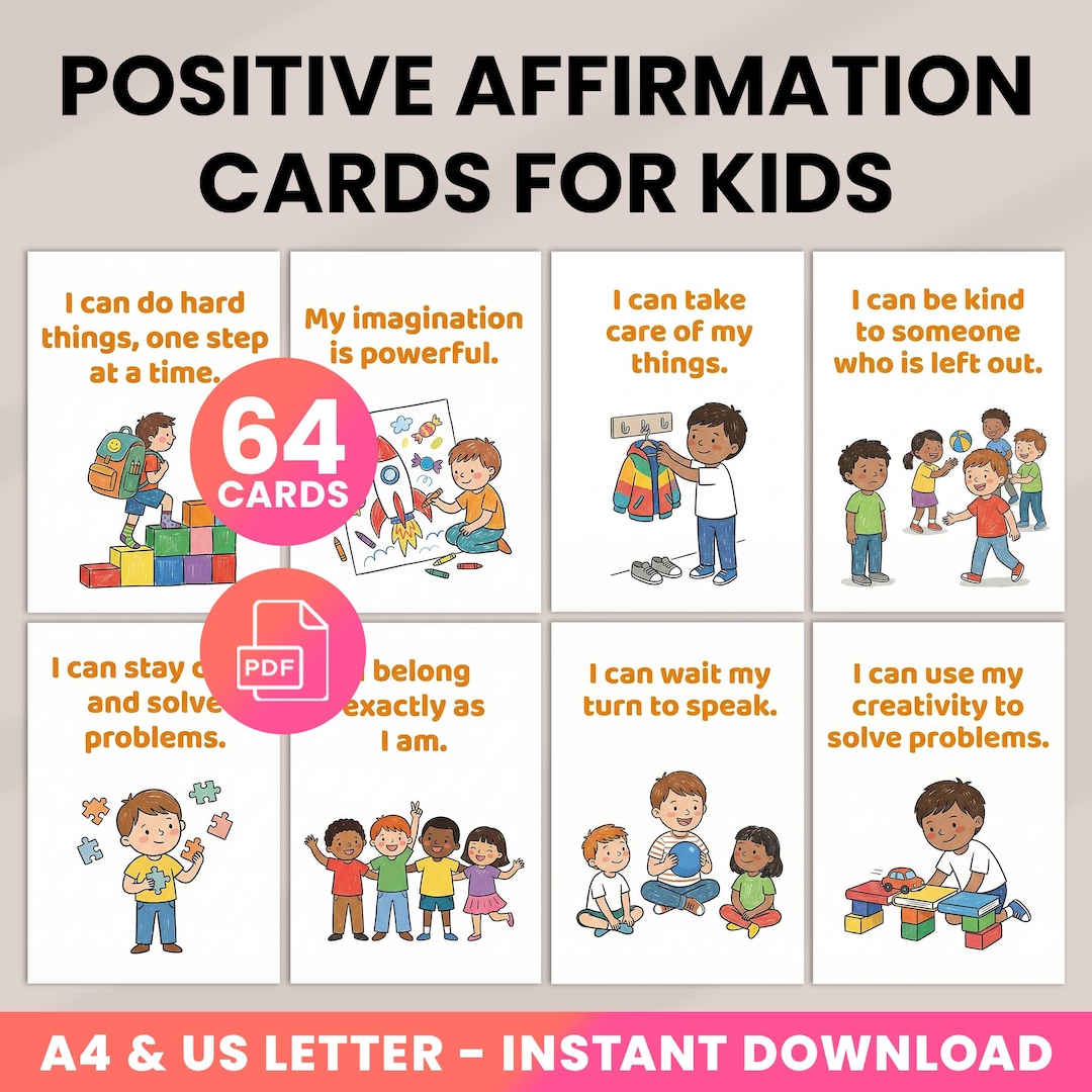 Positive Affirmation Cards for Kids, SEL Social Emotional Learning ...