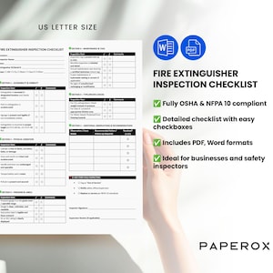 Monthly Fire Extinguisher Inspection Checklist PDF - Annual Fire ...