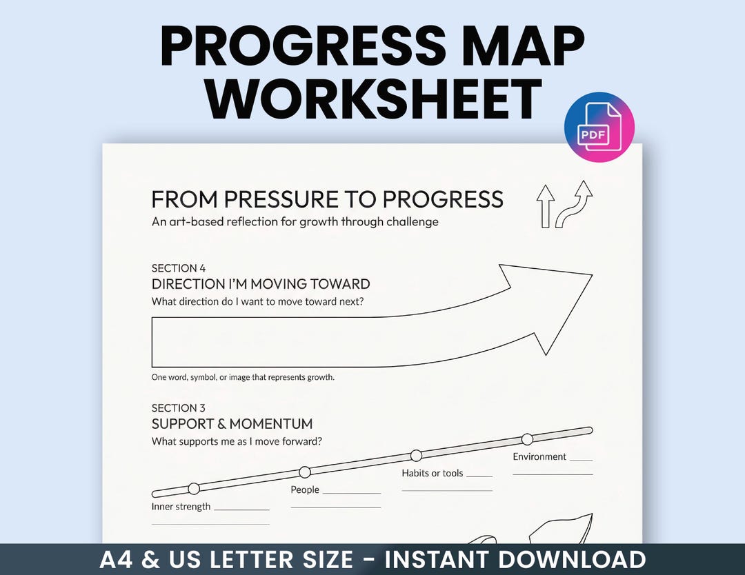 Progress Map Art Therapy Worksheet: Emotional Regulation Printable ...