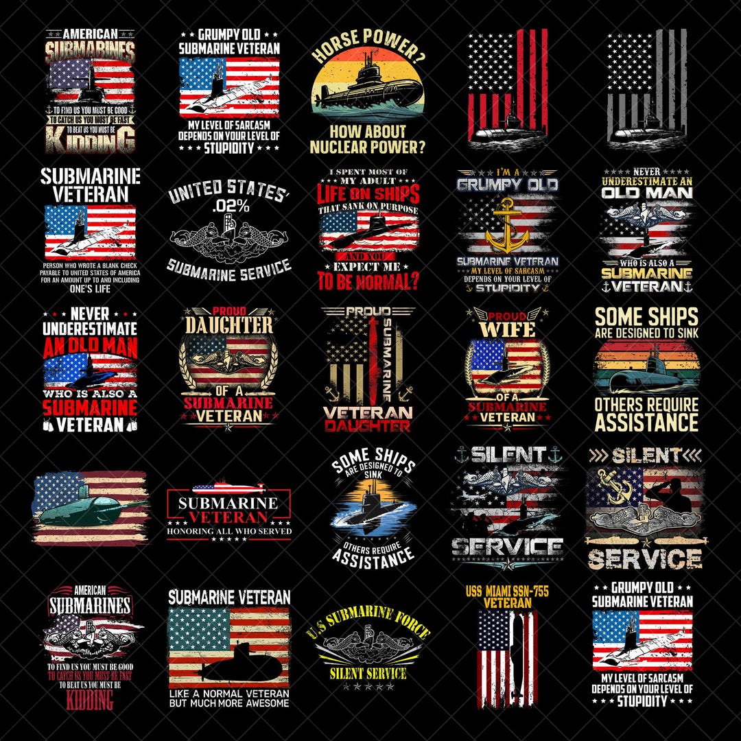Submarine Veteran PNG Bundle, Proud US Navy Military Sublimation ...