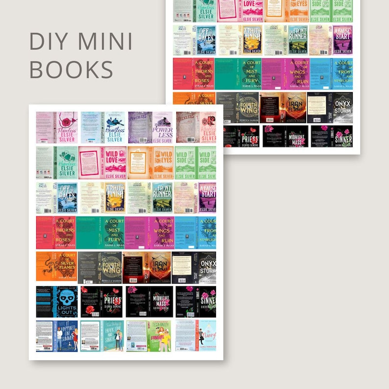 Mini Book Covers | Fantasy, Romance | DIY Mini Library | TBR Book Jar ...