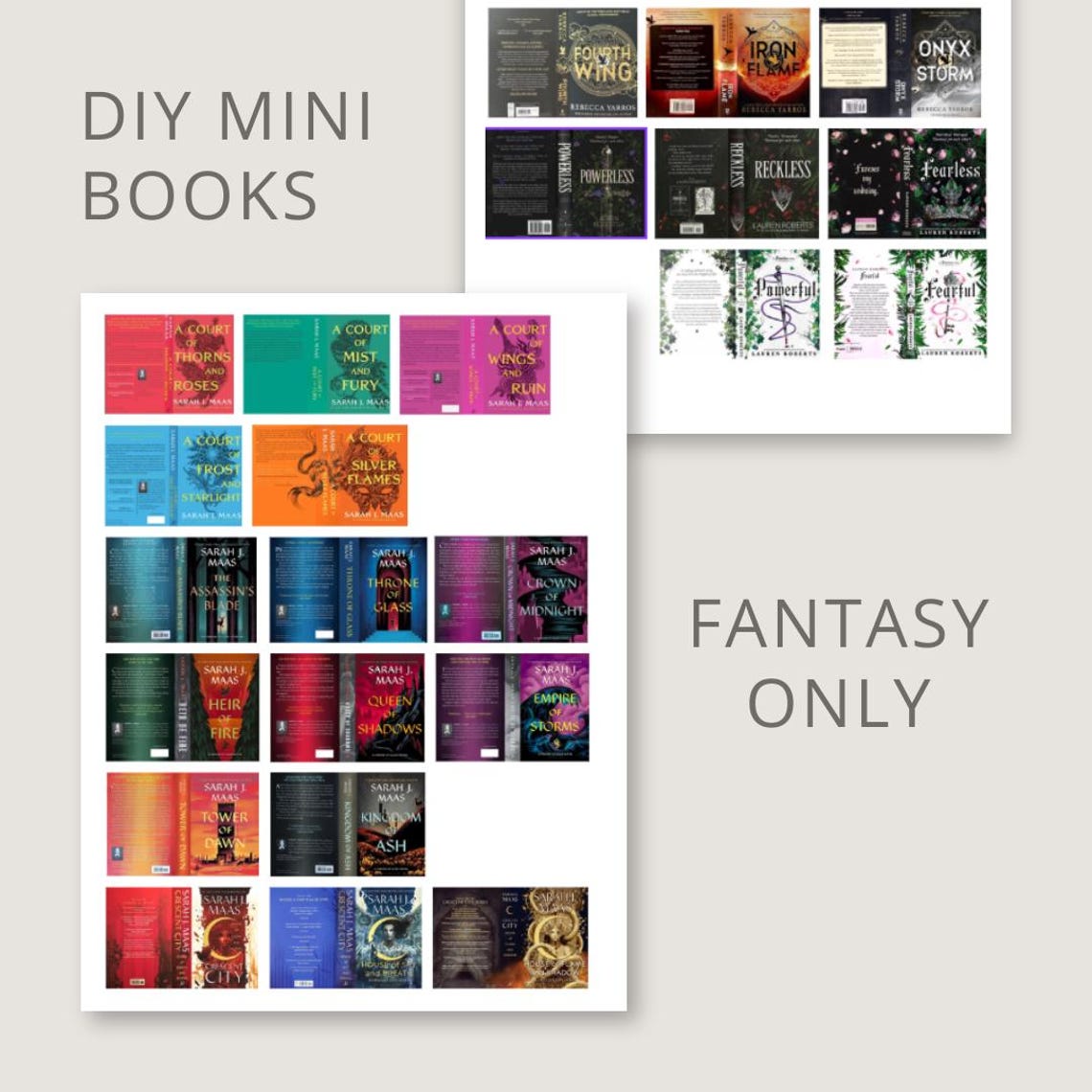 Mini Book Covers | Fantasy, Romance ONLY | DIY Mini Library | TBR Book ...