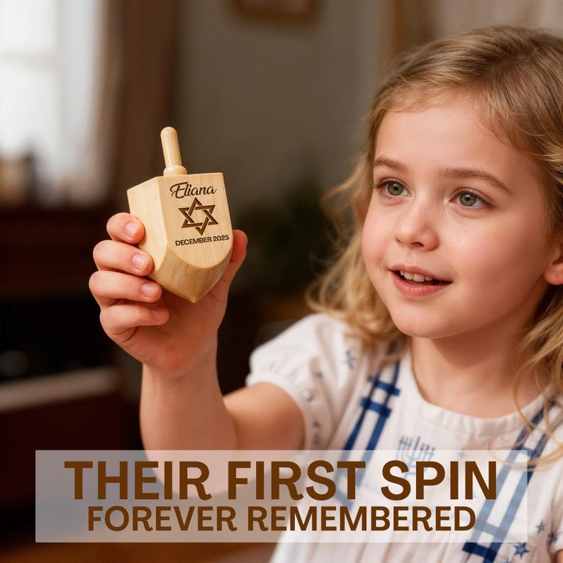 Personalized Wooden Dreidel With Star of David Design – Custom Engraved ...