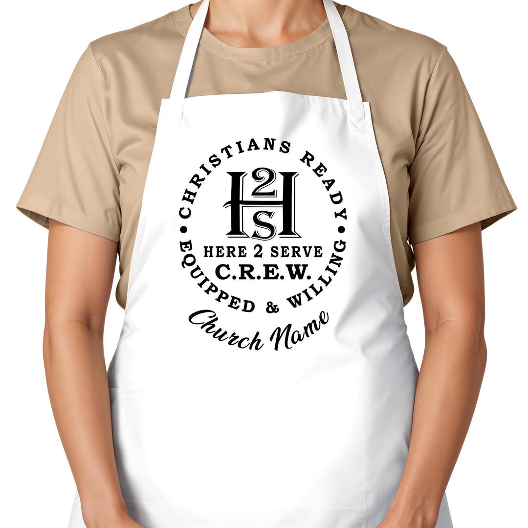 Personalized Christian Apron: Here to Serve Kitchen Apron With Pockets ...
