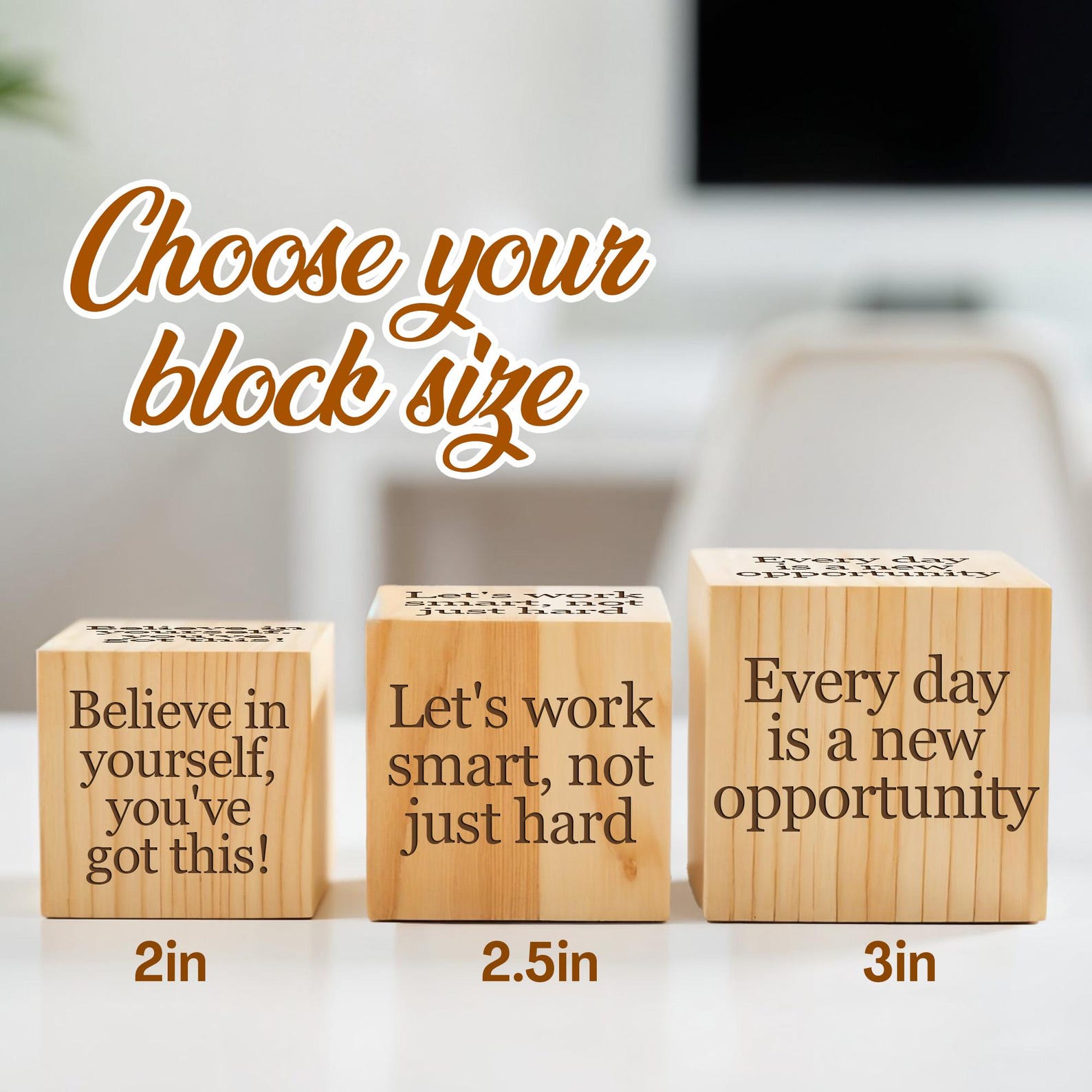 Personalized Engraved Wood Cube: Inspirational Office Decor - Etsy