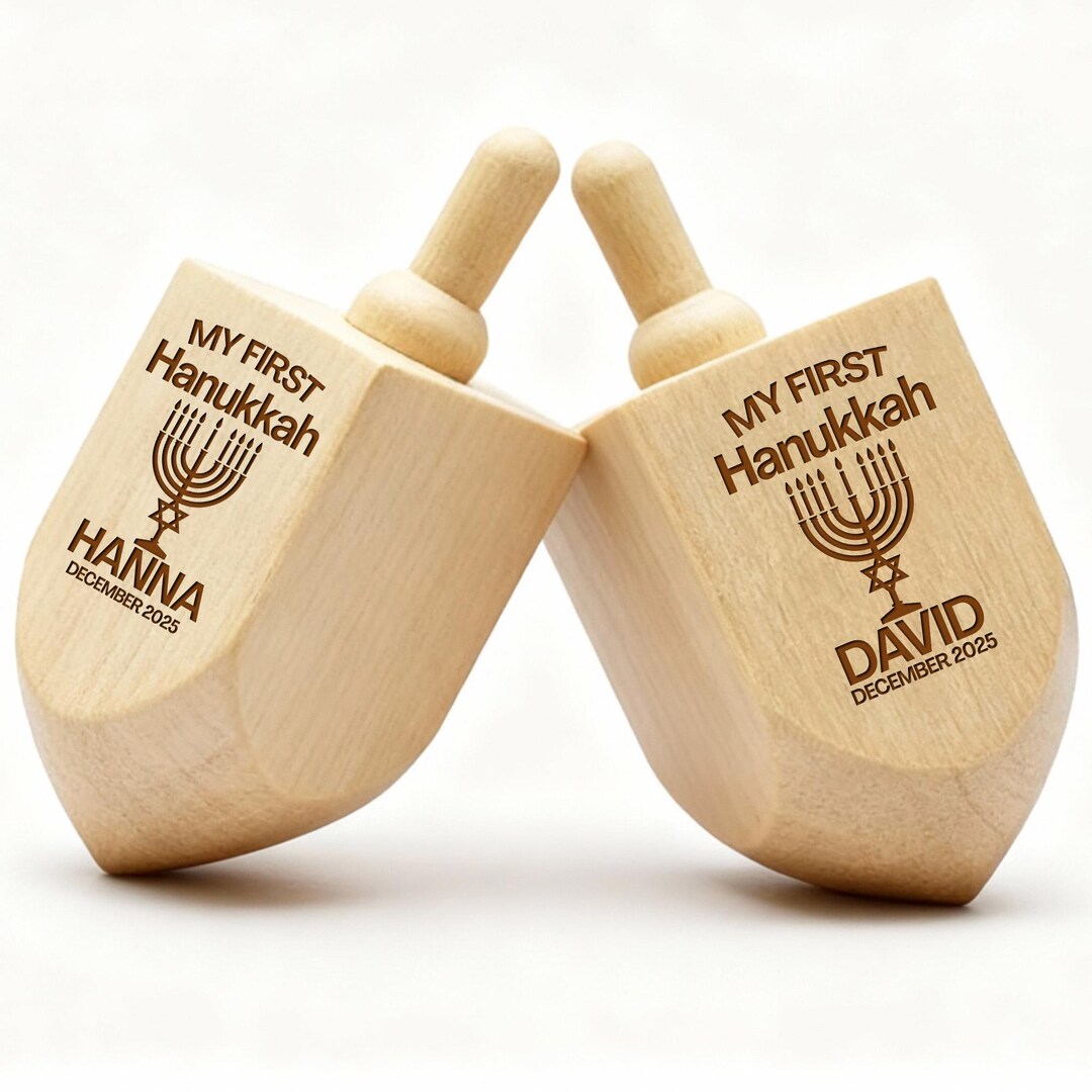Personalized Wooden Dreidel for Kids Boys & Girls – Custom Engraved ...