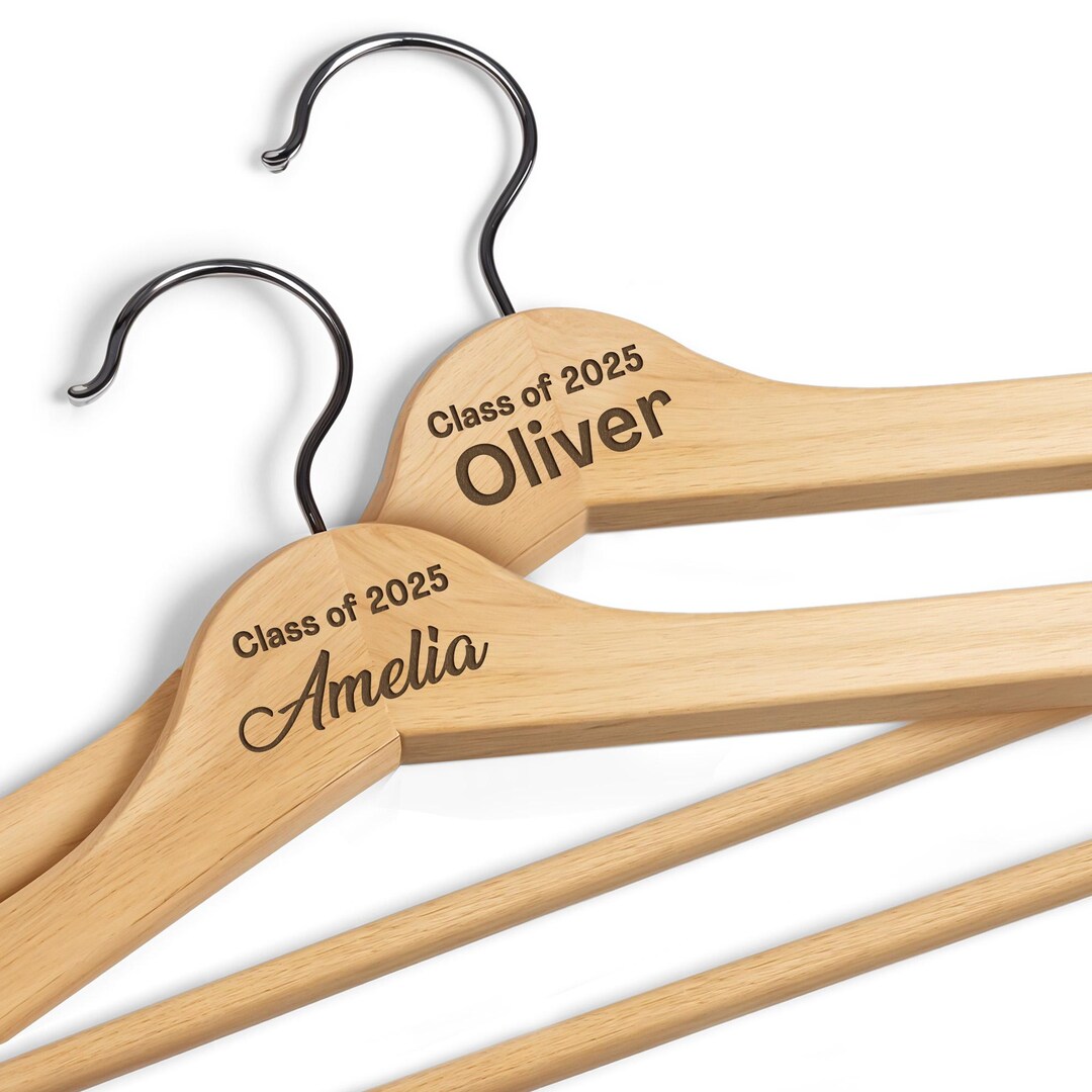Custom Graduation Wood Hangers With Engraved Name, Engraved Hangers ...