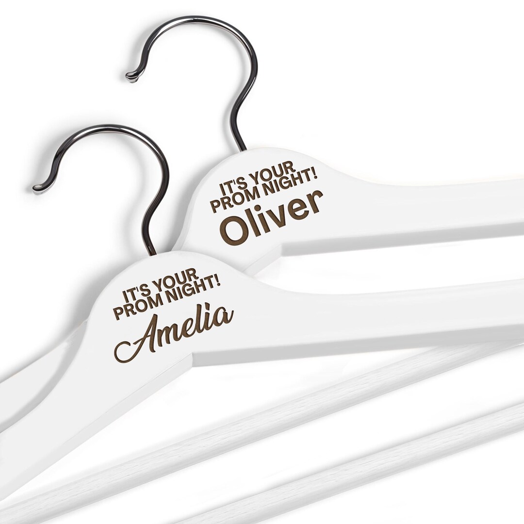 Personalized Prom Hanger: Engraved White Wood Keepsake - 2 Pack - Etsy