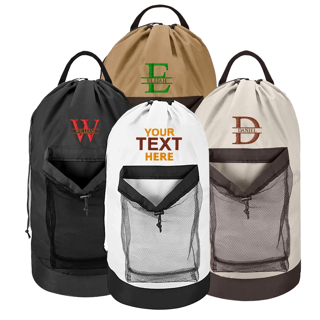 Personalized Laundry Bag Split Monogram, Heavy Duty XL Custom Laundry ...