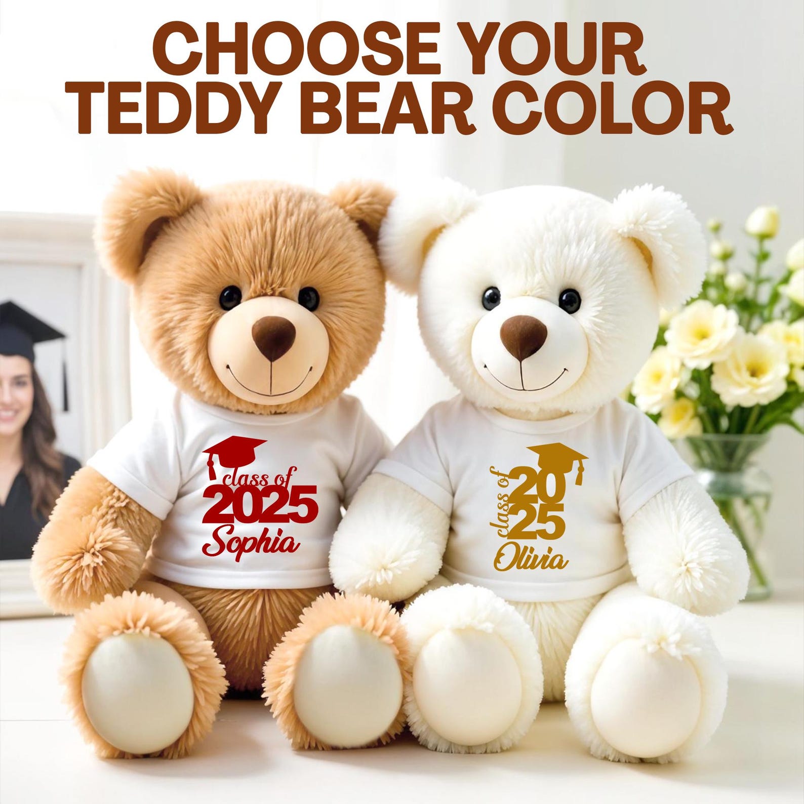 Personalized Graduation Teddy Bear: Class of 2025 Plush Keepsake - Etsy