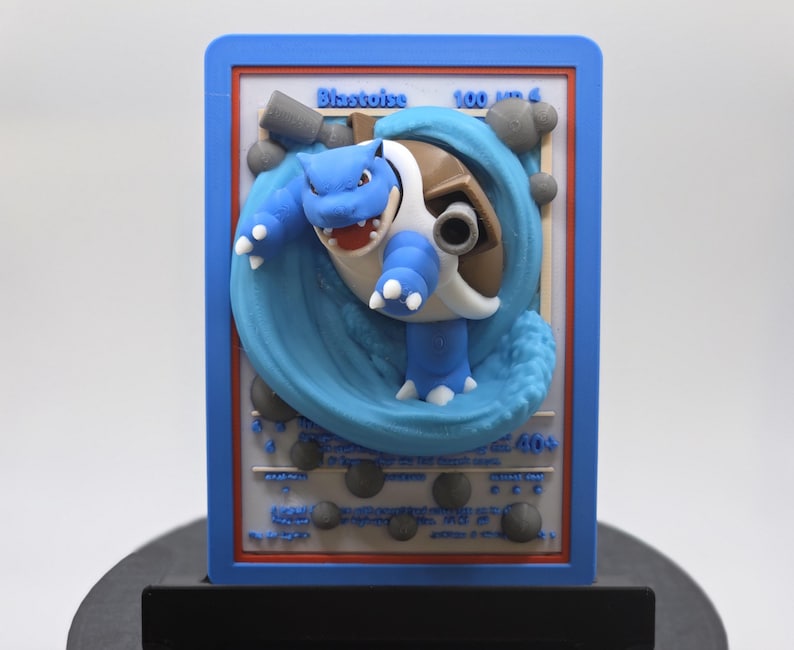 3D Printed Blastoise Pokémon Card | Customizable Wall Art - Etsy