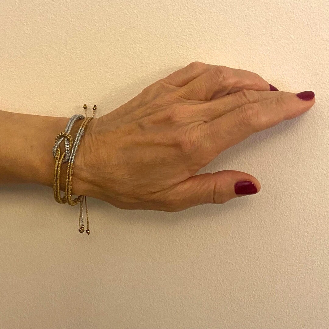 Intertwine Loop Gold and Silver Bracelet Set - Etsy