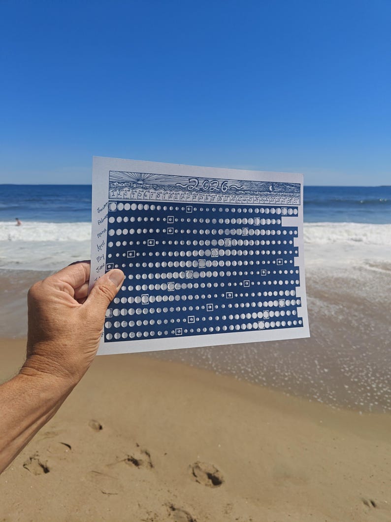 New Horizontal 2026 Lunar Calendar With Perigee and Apogee - Universal ...