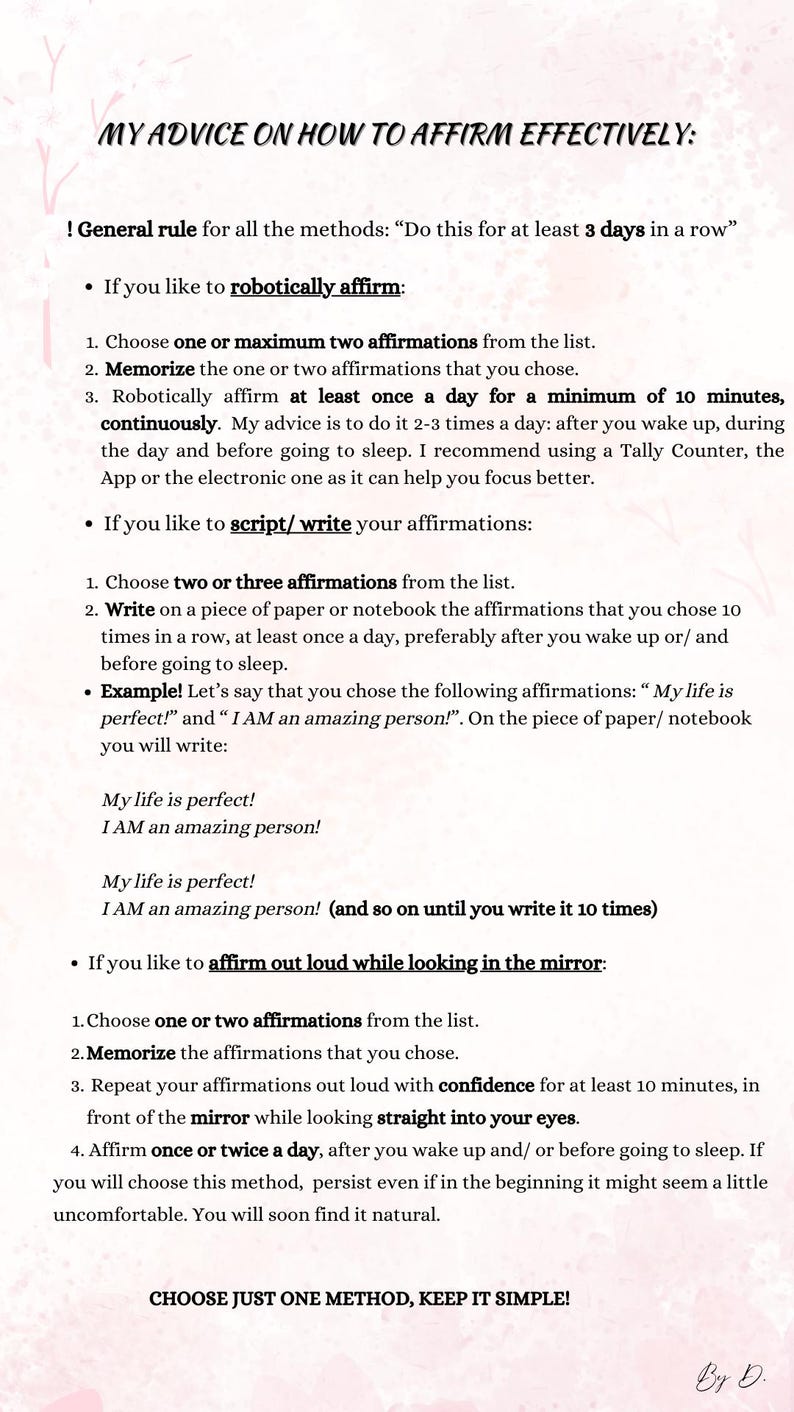 10 Powerful Self-concept Affirmations - Etsy