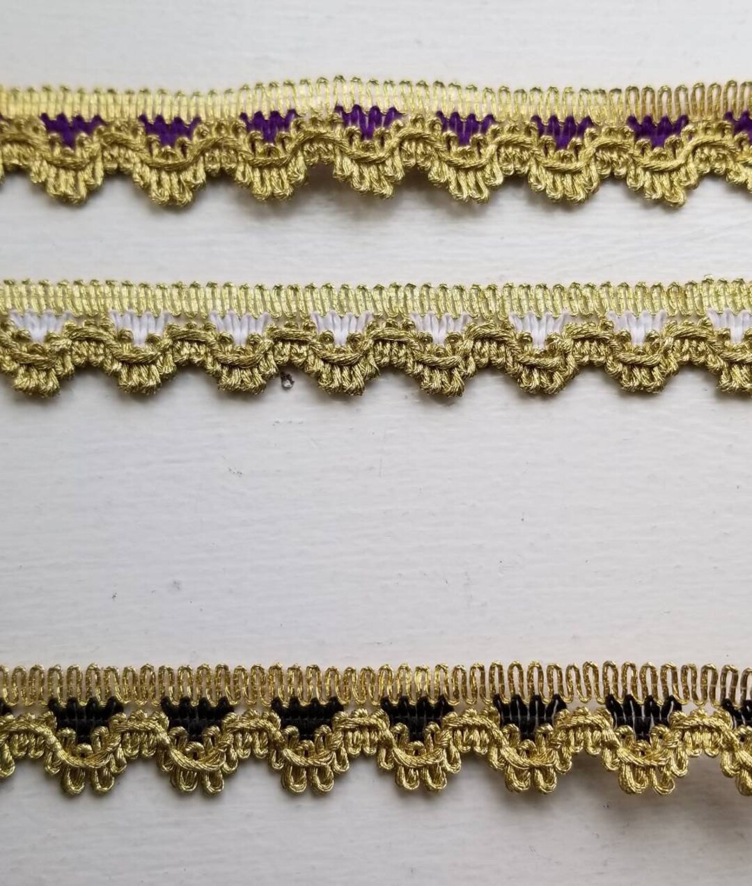17 Yards Gold Metallic Braid With White Purple or Black Thread - Etsy