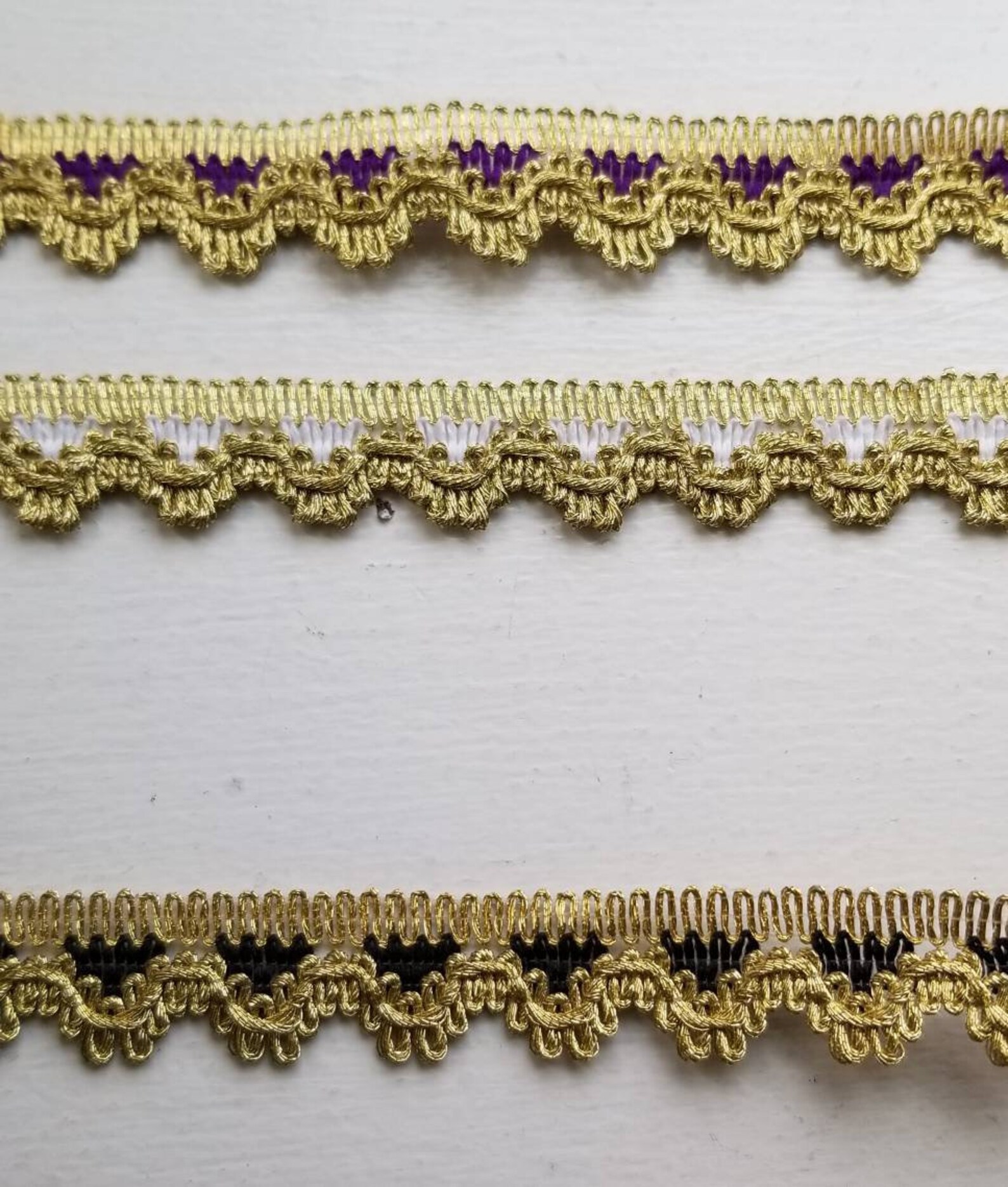 17 Yards Gold Metallic Braid With White Purple or Black Thread | Etsy