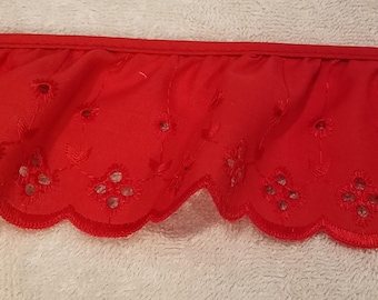 Red Lace Trim | Etsy