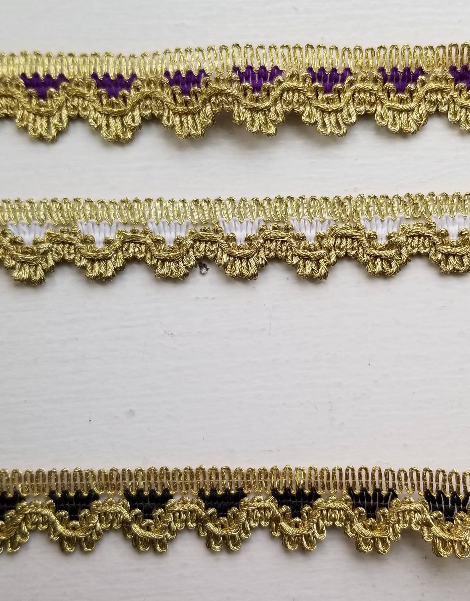 17 Yards Gold Metallic Braid With White Purple or Black Thread | Etsy