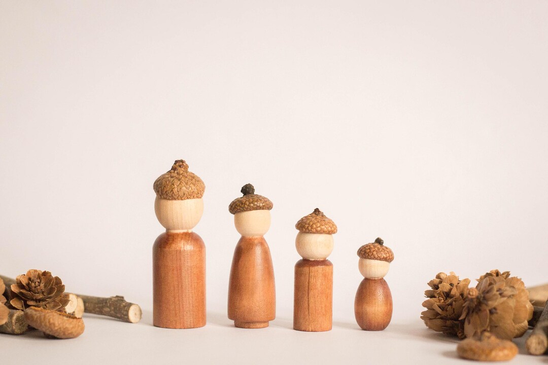 Acorn Peg Doll Set, Elsa Beskow, Montessori, Waldorf, Nature Play ...