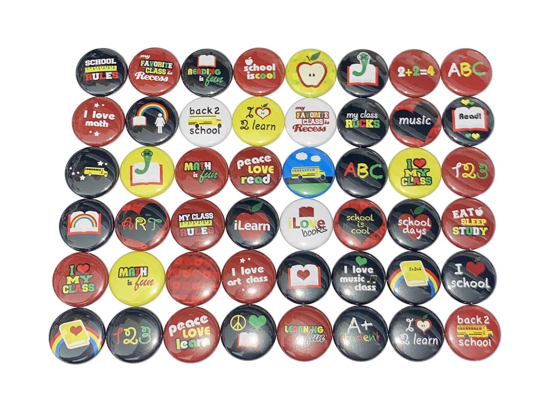 School Magnet, 1", 1.25", Button Magnet, School Decor, Bus, Back to ...