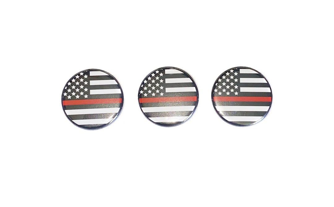 Red Line Magnet, Fire Fighter Magnet, 1", 1.25", 1.5", 2.25", Button ...