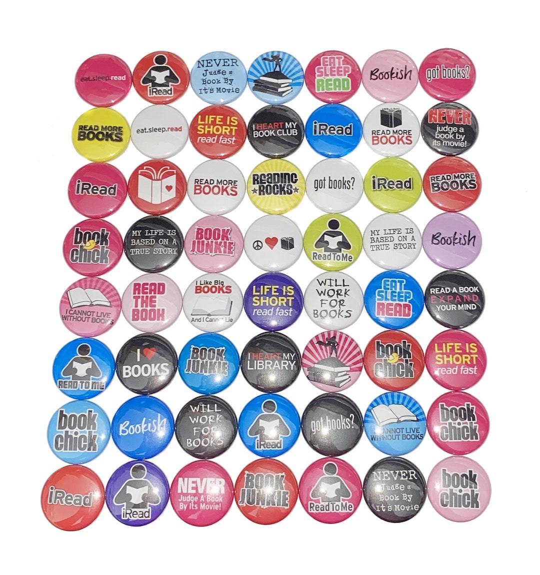 Reading Magnet, 1", 1.25", 1.5", 2.25", Book Magnet, Book, Book Decor ...