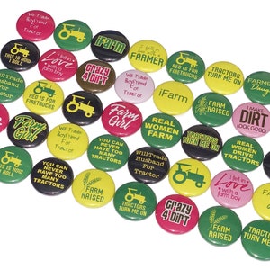 Farmer Magnet, Tractor Magnet 1", 1.25", 1.5", 2.25", Button Magnet ...