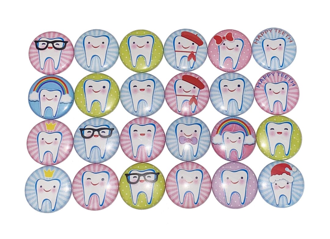 Teeth Magnet, Tooth Magnet, 1", 1.25", 1.5", Button Magnet, Teeth ...