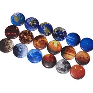 Planet Magnet, 1", 1.25", Button Magnet, Space, Earth, Planet, Space ...