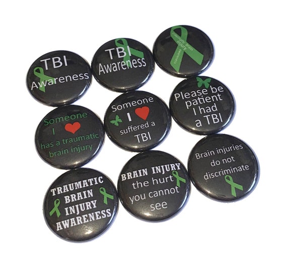 Brain Injury TBI Green Ribbon 1 1.25 - Etsy