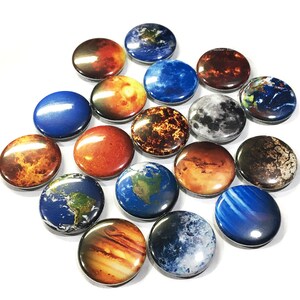 Planets, 1", 1.25", Button, Space, Earth, Planet, Galaxy, Space Decor ...