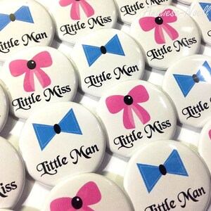 Gender Reveal, Little Man, Little Miss, 1.25, 1.5, 2.25, Pinback Button ...